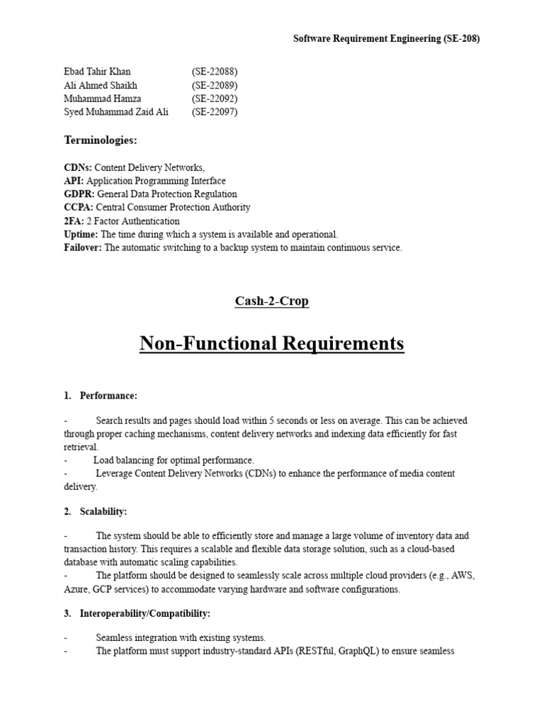 Cash2Crop Software Requirements Guide | PDF | Security | Computer Security