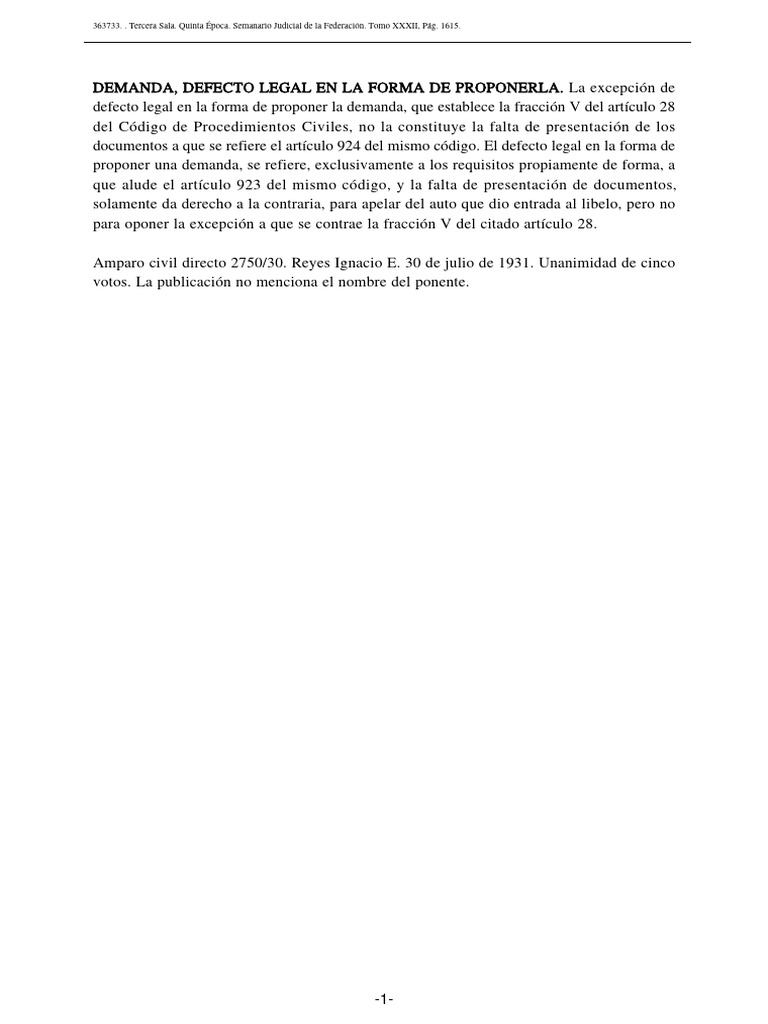 Defecto Legal en La Forma de Proponer La Demanda | PDF