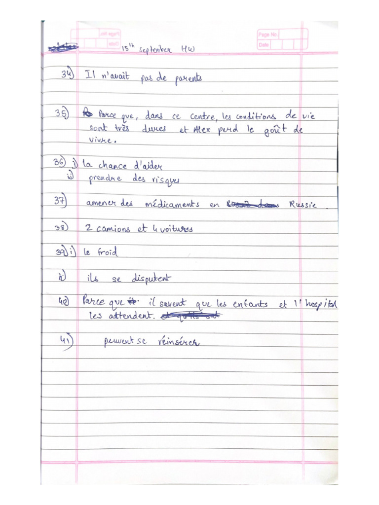 French Unseen Passage Ans 15th Sep | PDF