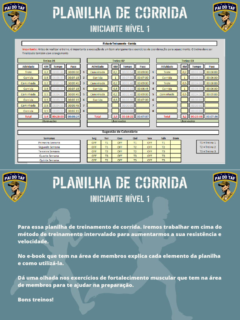 Planilha de Corrida - Iniciante 1 | PDF | Bem-estar