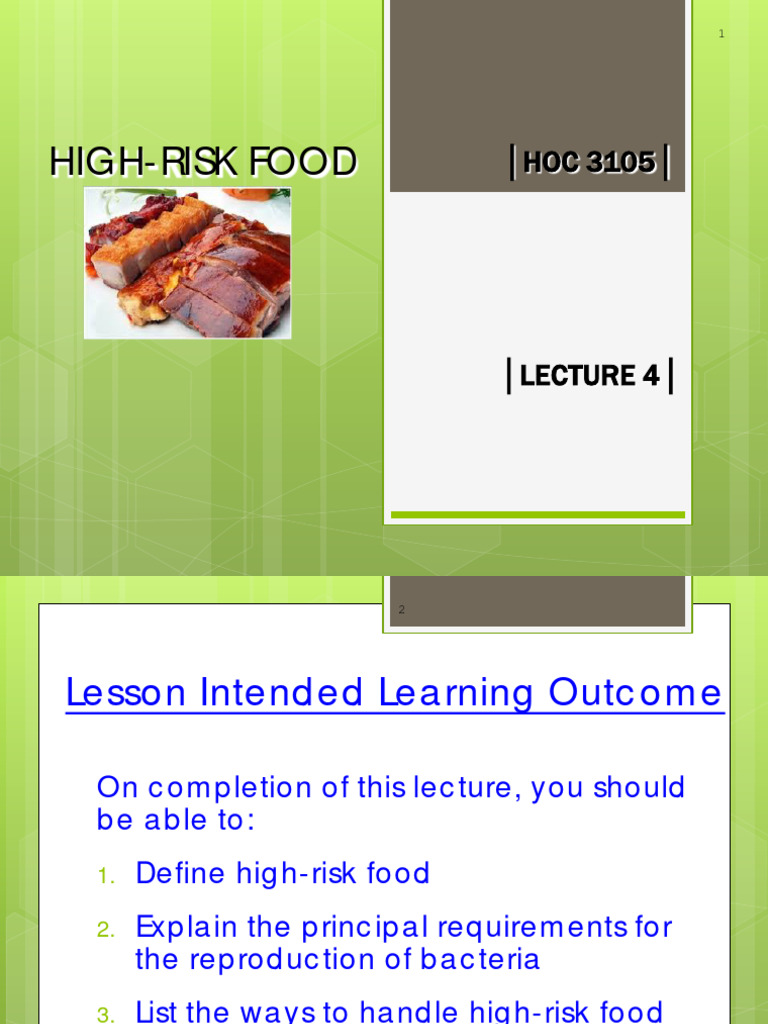High Risk Food | PDF | Cooking | Bacteria