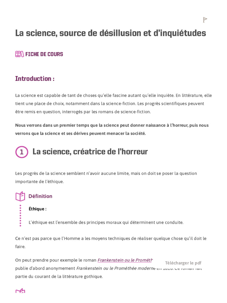 Désillusion face à la science moderne | PDF | Frankenstein