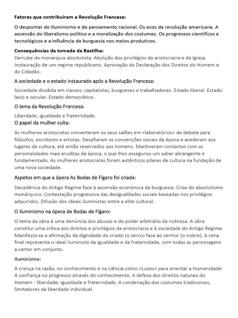 Fatores Que Contribuíram A Revolução Francesa | PDF | Iluminismo | Jean ...