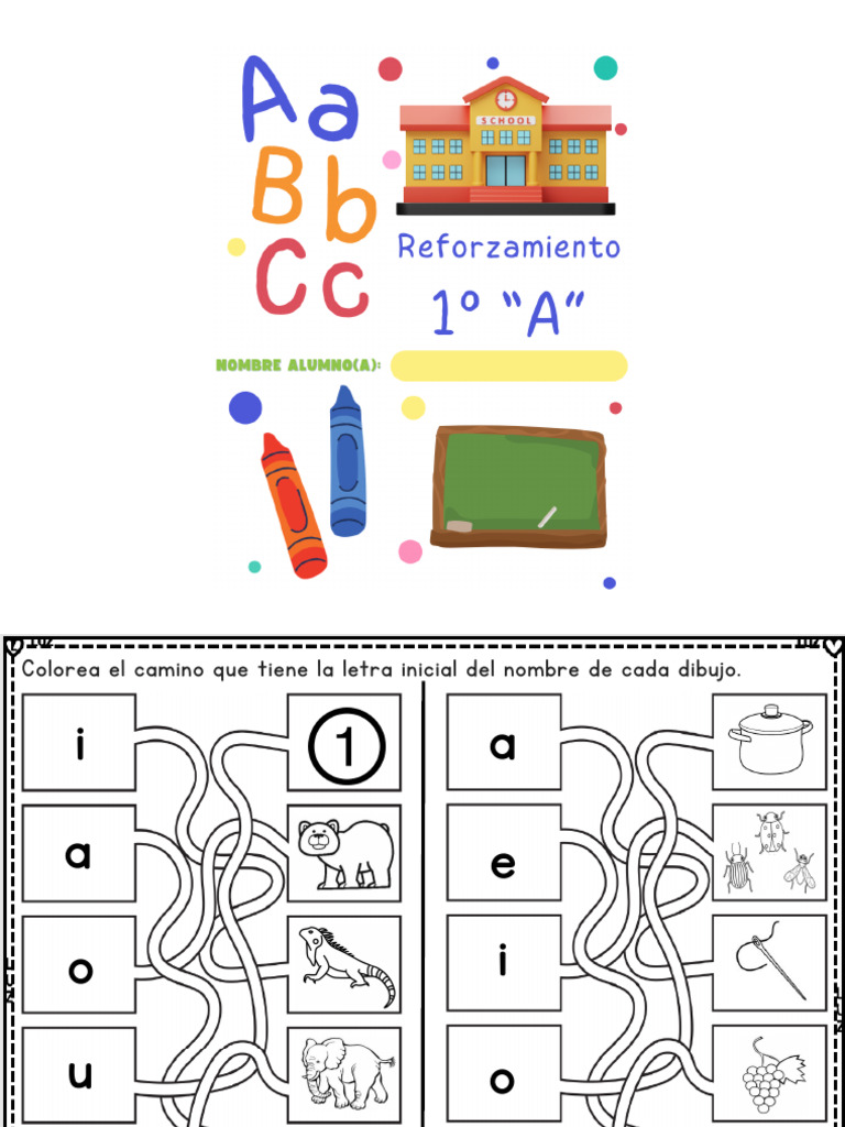Colorea y descubre sílabas iniciales | PDF