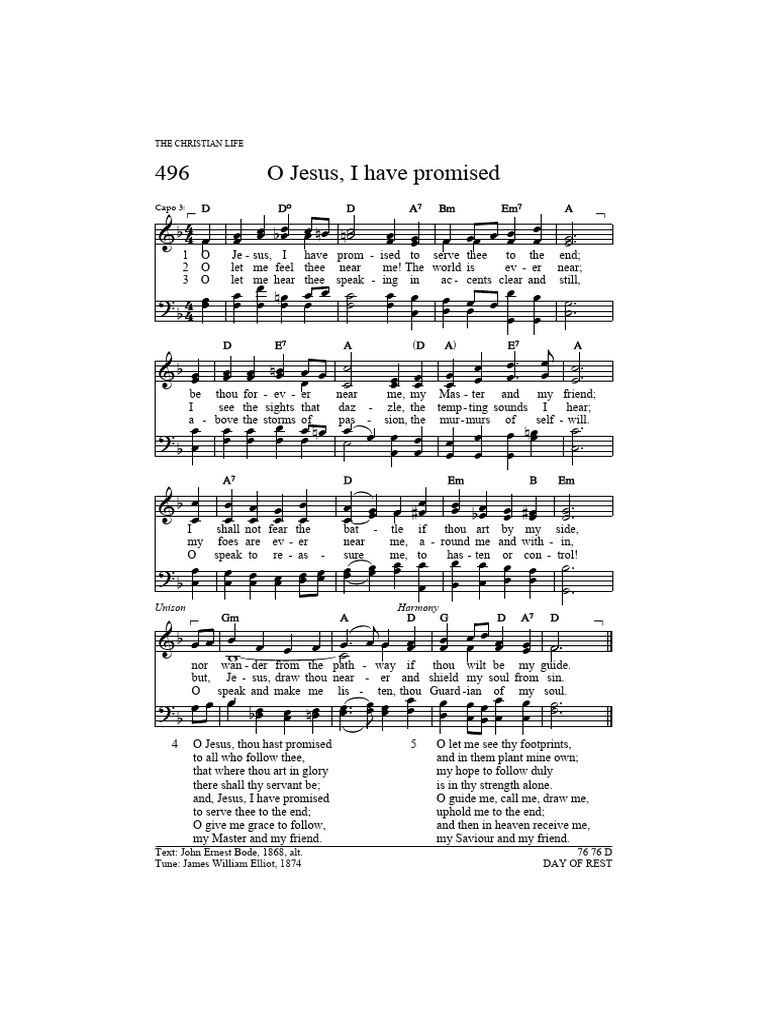 O Jesus, I Have Promised Lyrics | PDF | Religious Belief And Doctrine