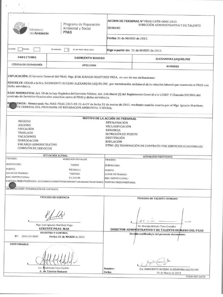 4.1.2. Ejemplo de Nombramiento | PDF