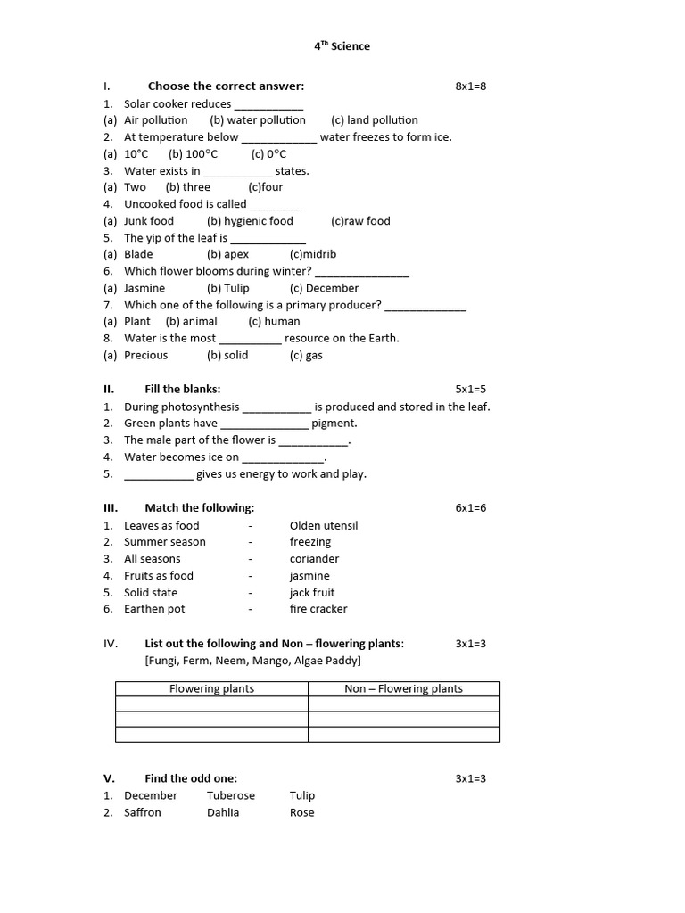 4th Science | Download Free PDF | Leaf | Flowers