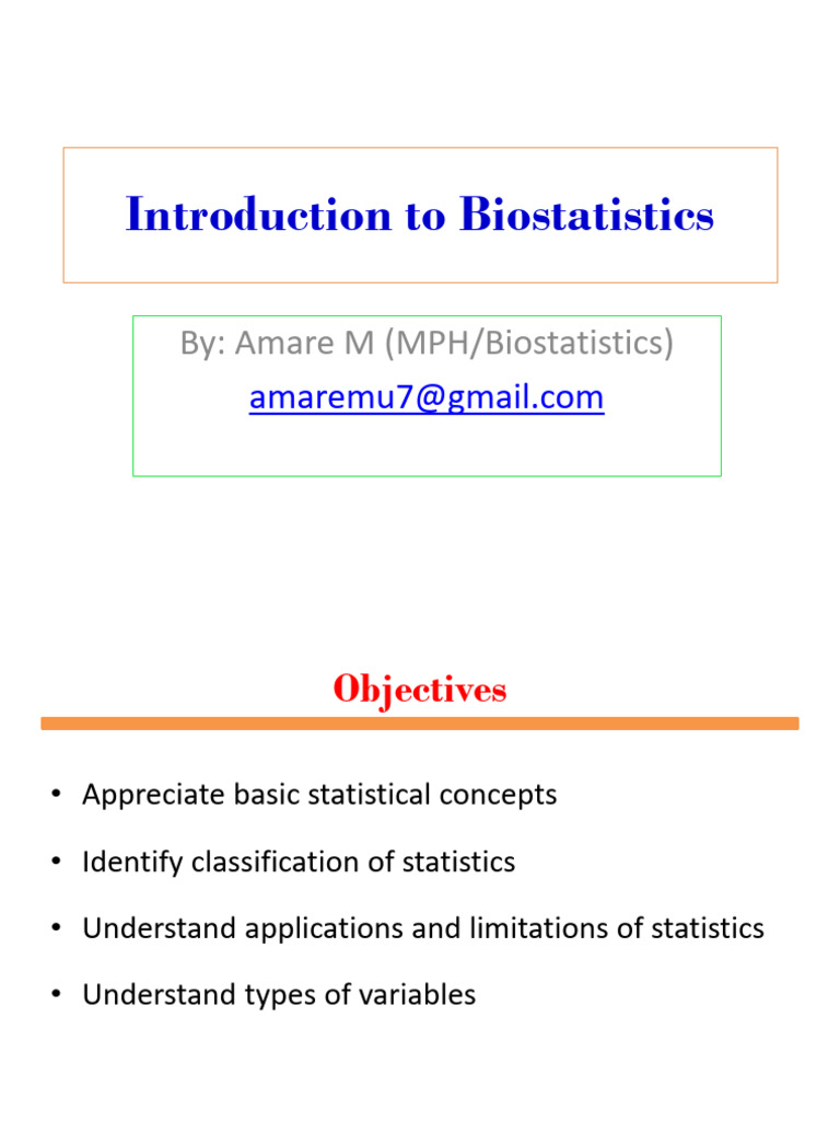 Introduction | PDF | Statistics | Biostatistics