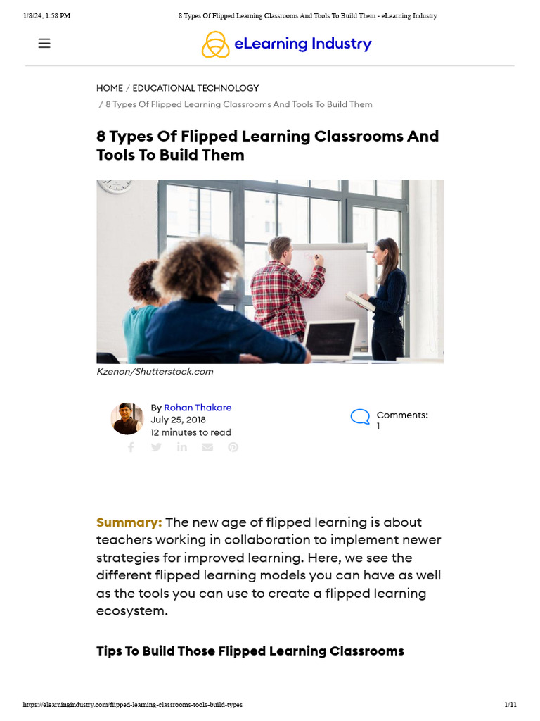 8 Types of Flipped Learning Classrooms and Tools To Build Them - ELearning Industry | PDF ...