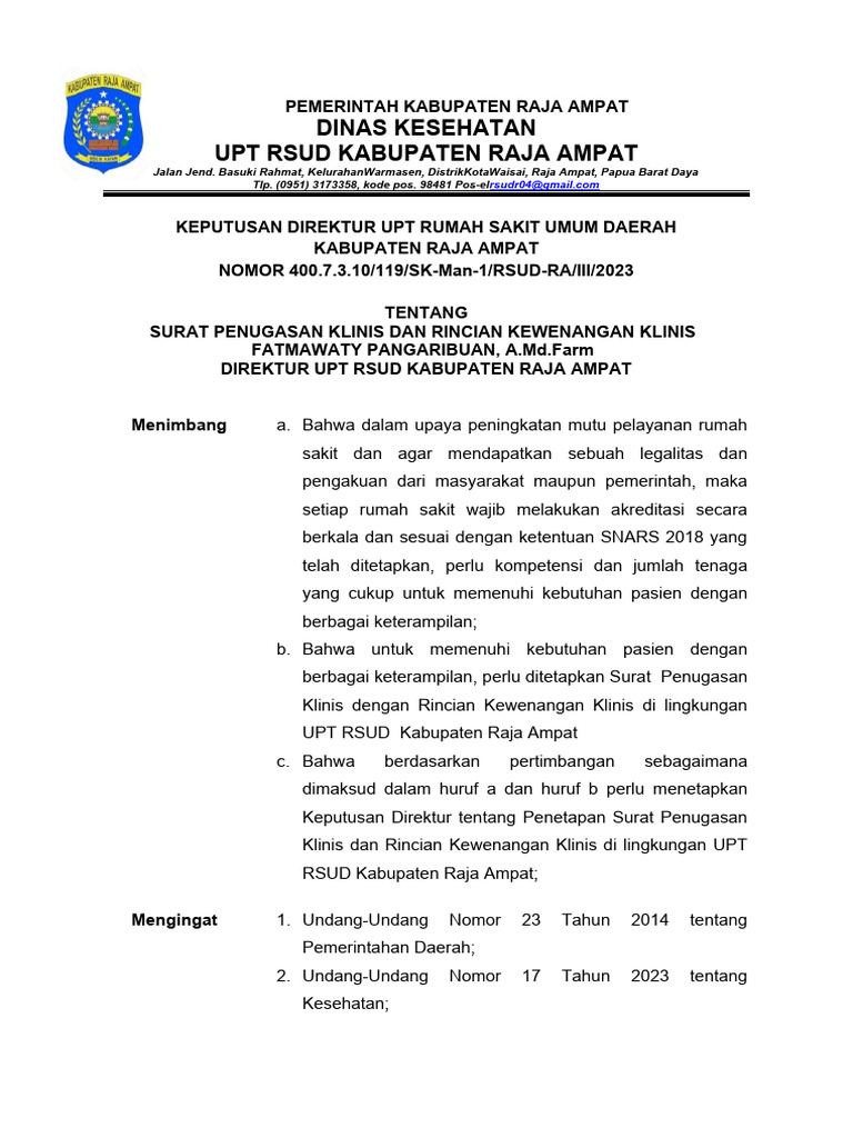 SPK RKK Fatmawaty Apotek | PDF