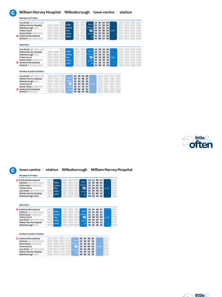 Little Often Route C Timetable Aug 17 | PDF | Festival | Observances