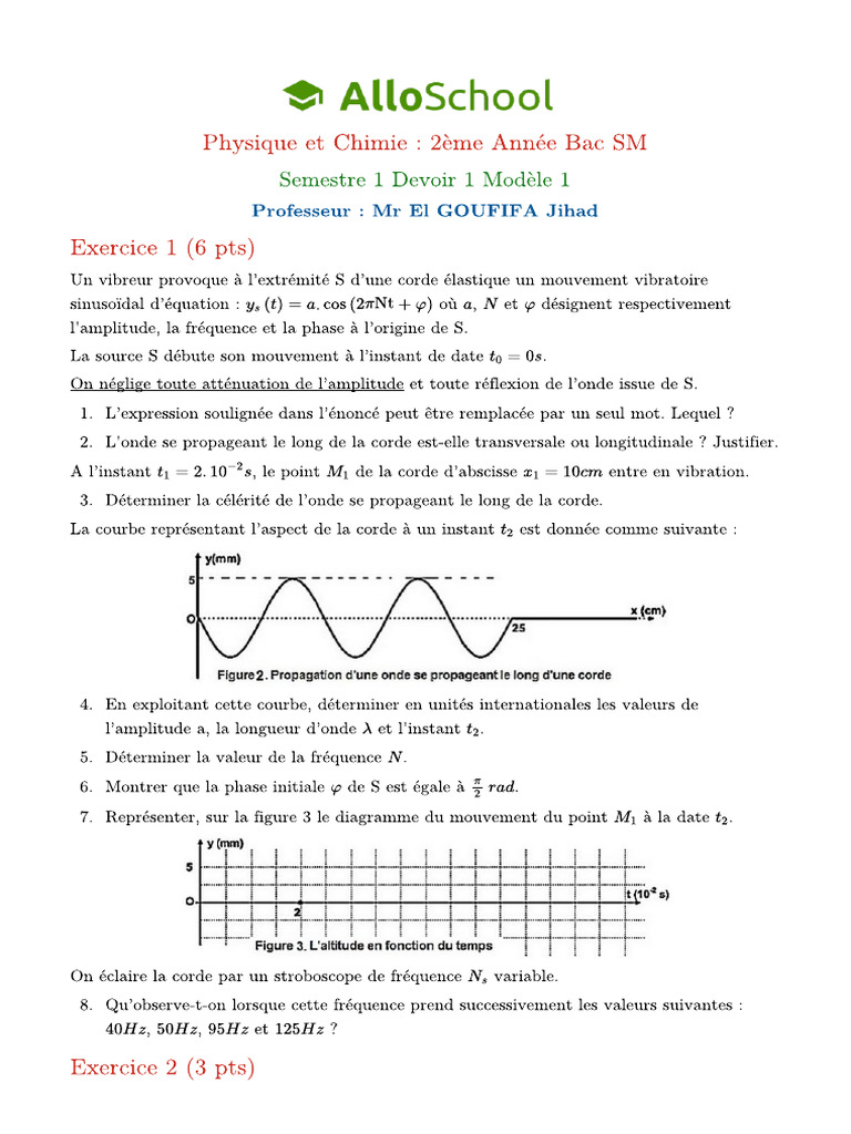 pc-2bac-sm-semestre-1-devoir-1-modele-1-6 | PDF