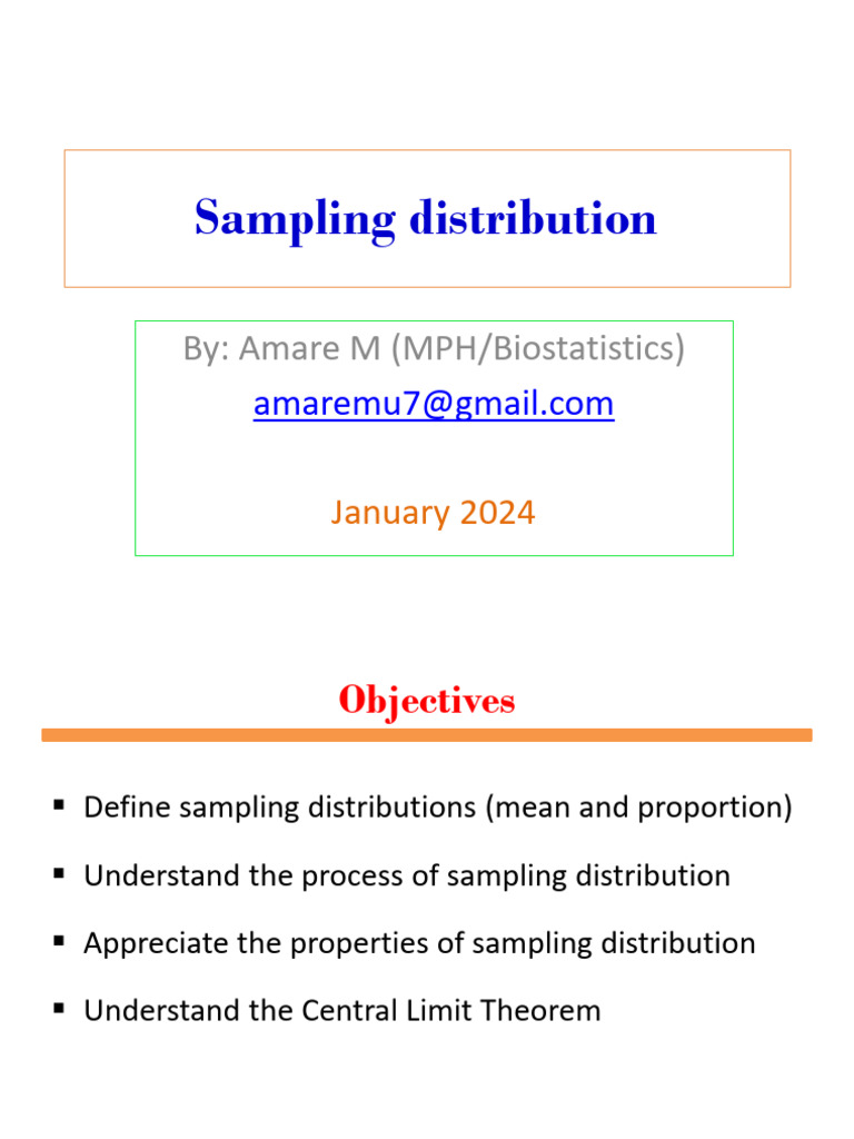 Sampling Distribution | PDF | Probability Distribution | Sampling (Statistics)