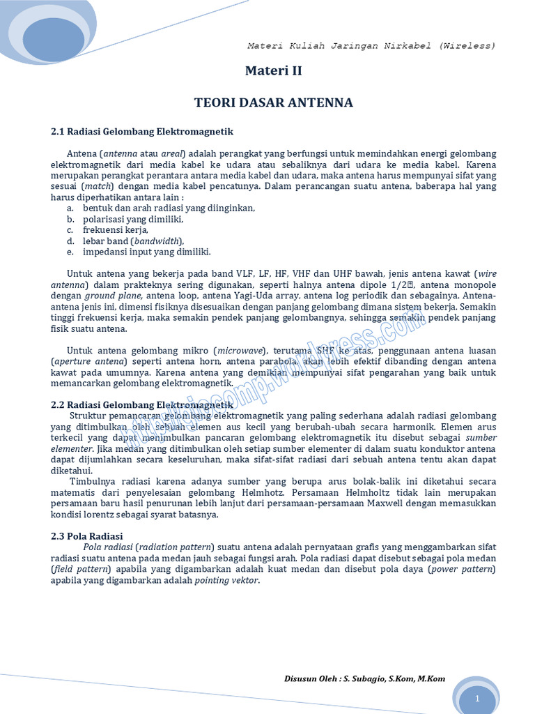 Materi II Teori Dasar Antena Gio | PDF