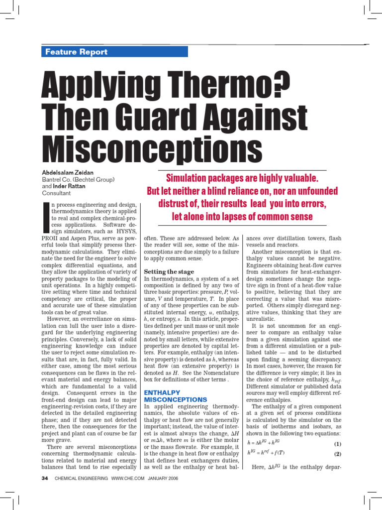 Thermodynamics Misconceptions in Engineering | PDF | Enthalpy | Heat