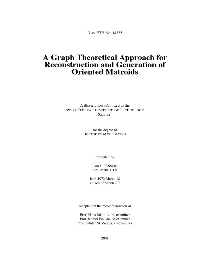 A Graph Theoretical Approach For Reconstruction and Generation of Oriented Matroids | PDF ...