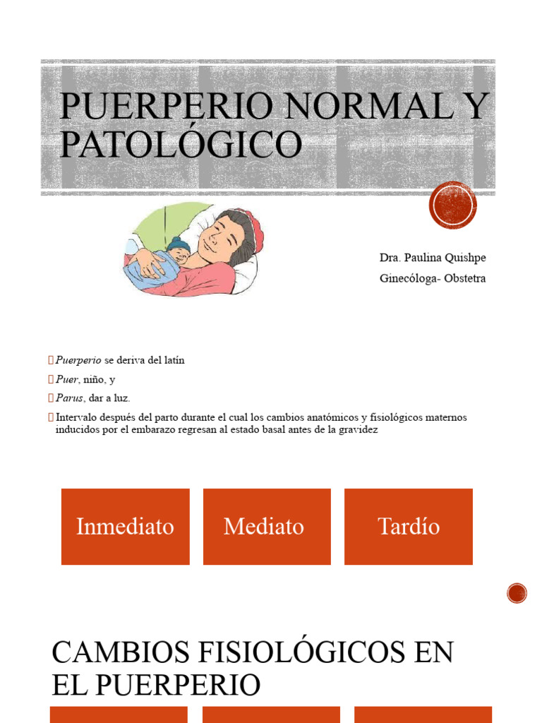 Puerperio Normal y Patológico | PDF | Periodo posparto | Cuidado de la ...