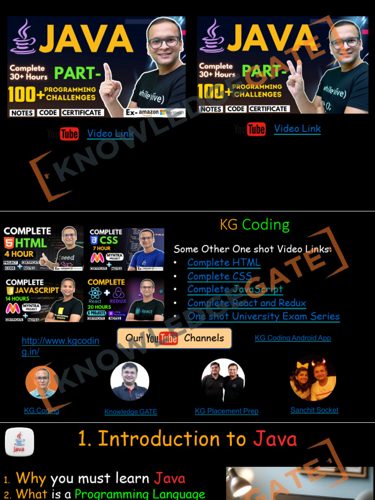 Video Link Video Link | Download Free PDF | Programming | Constructor (Object Oriented Programming)