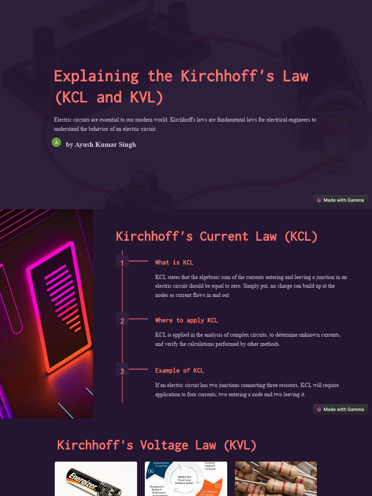 Explaining The Kirchhoffs Law KCL and KVL | PDF | Electrical Network | Voltage