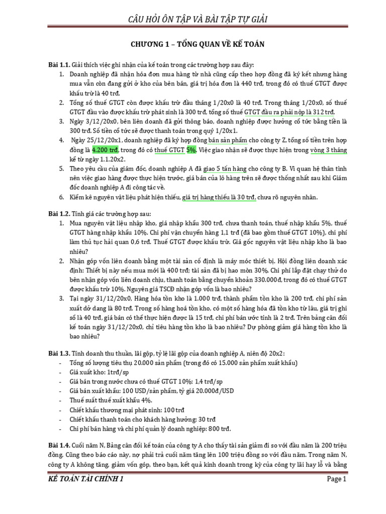 BT KTTC1 - Chuong 1 | PDF