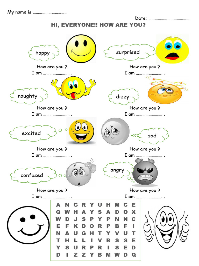 Feelings Worksheet For Pupils | PDF
