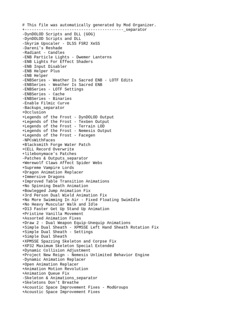 modlist (1) | PDF | Menu (Computing)