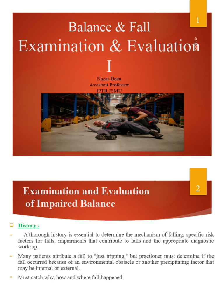Balance & Fall Evaluation Guide | PDF | Clinical Medicine | Medical ...