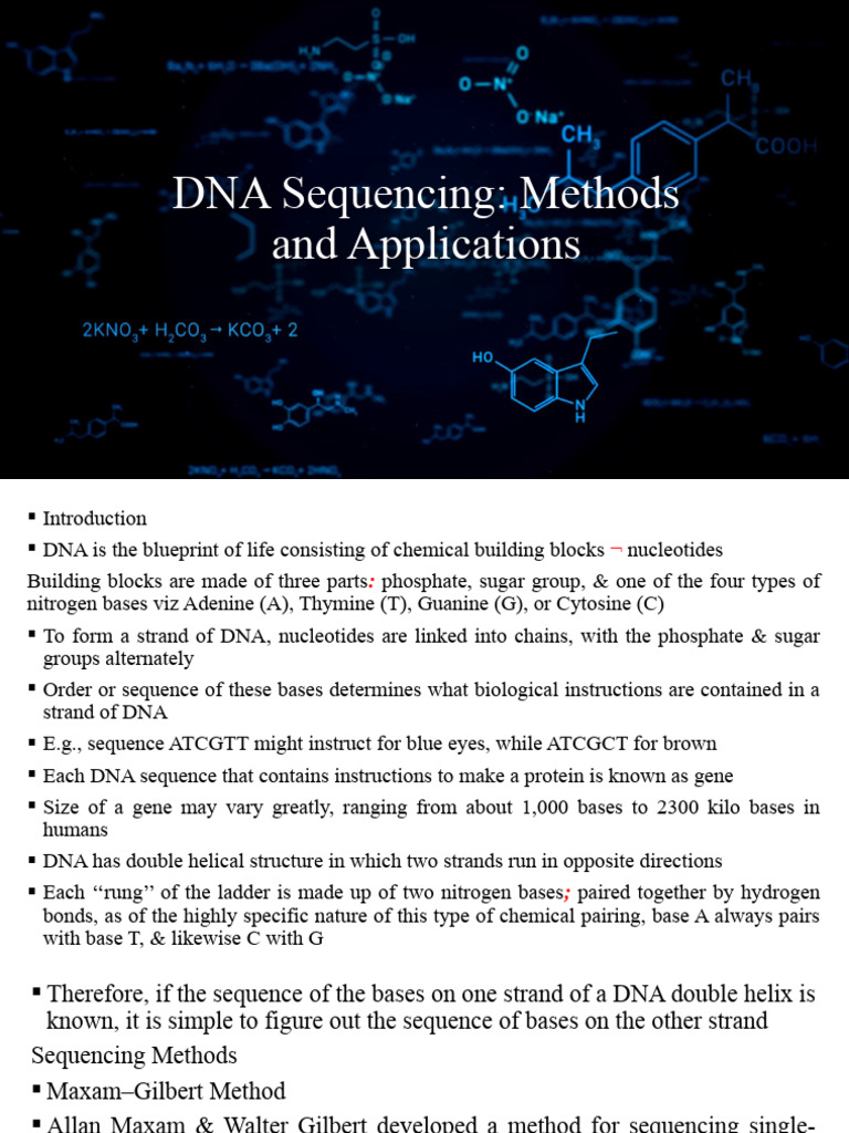 DNA Sequencing & Application | PDF | Dna Sequencing | Dna
