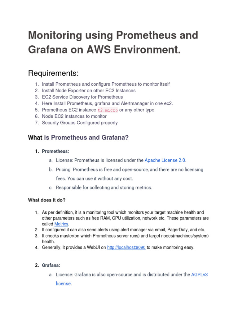 Prometheus Monitoring on AWS EC2 | PDF