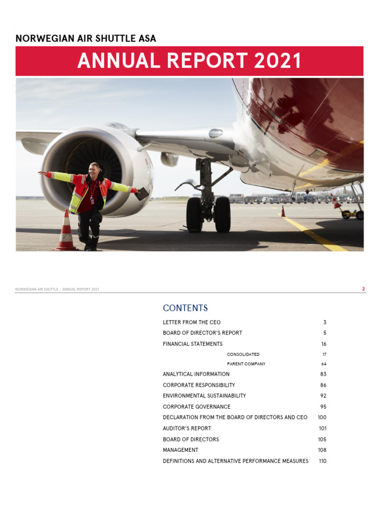 Norwegian Air Shuttle Annual Report 2021 | PDF | Norwegian Air Shuttle ...