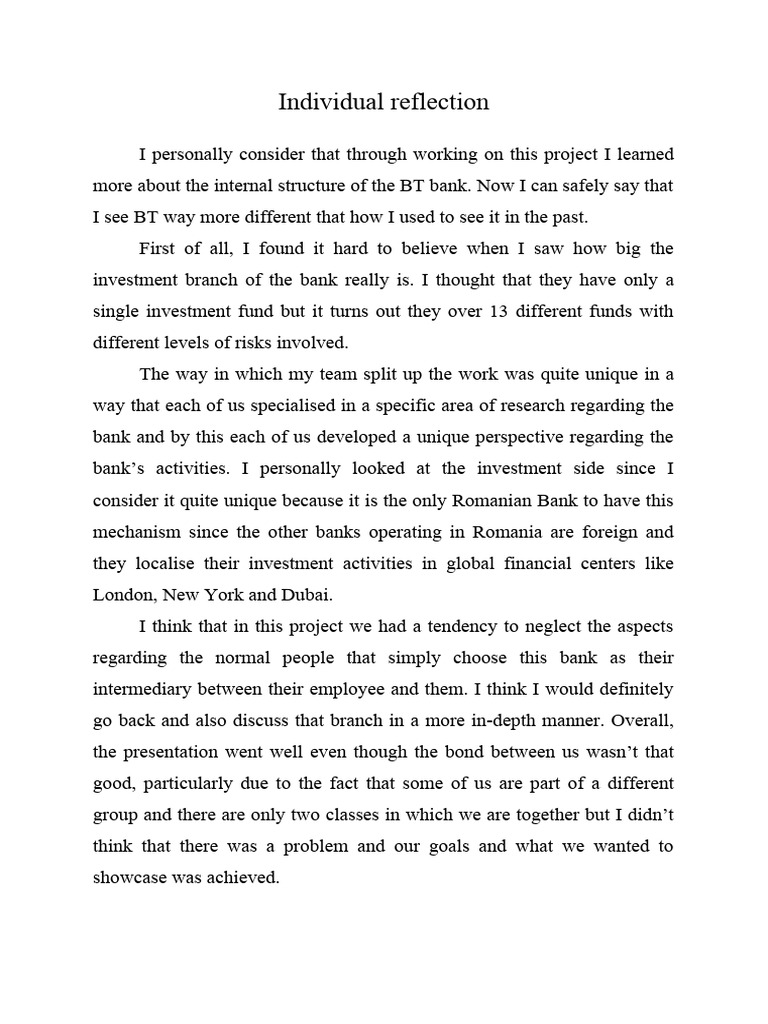 Individual reflection | PDF