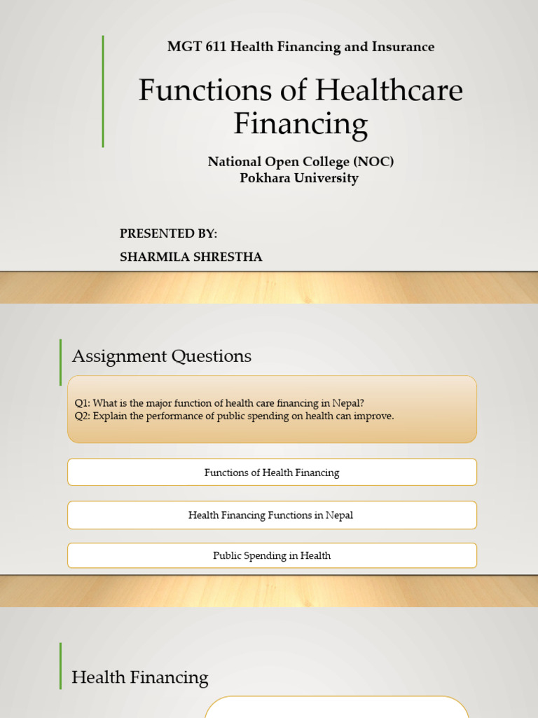 Functions of Health Financing | PDF | Universal Health Care | Health System