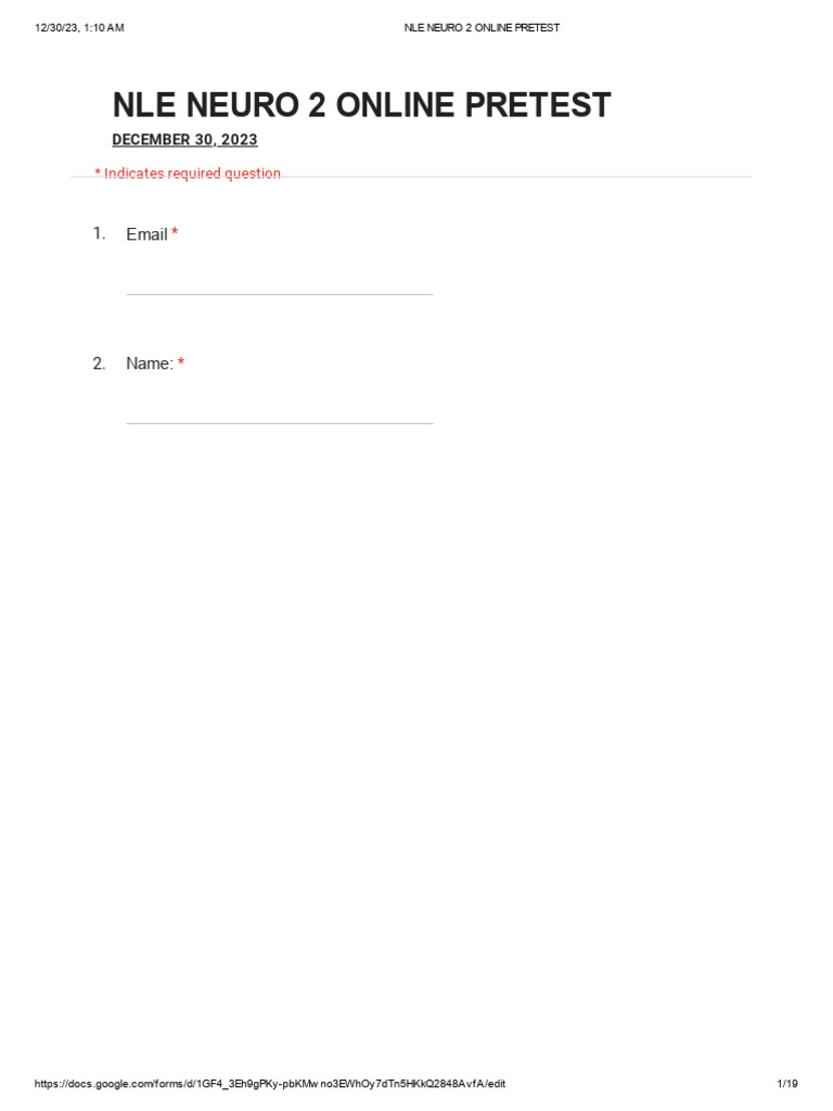 Nle Neuro 2 Pre Test December 30 2023 Student | PDF | Traumatic Brain ...
