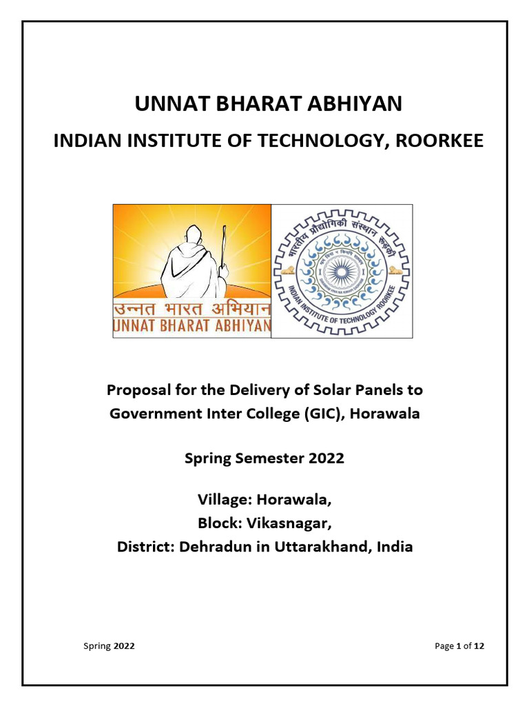 SOLAR PANELS PROPOSAL (1) | PDF | Solar Power | Off The Grid