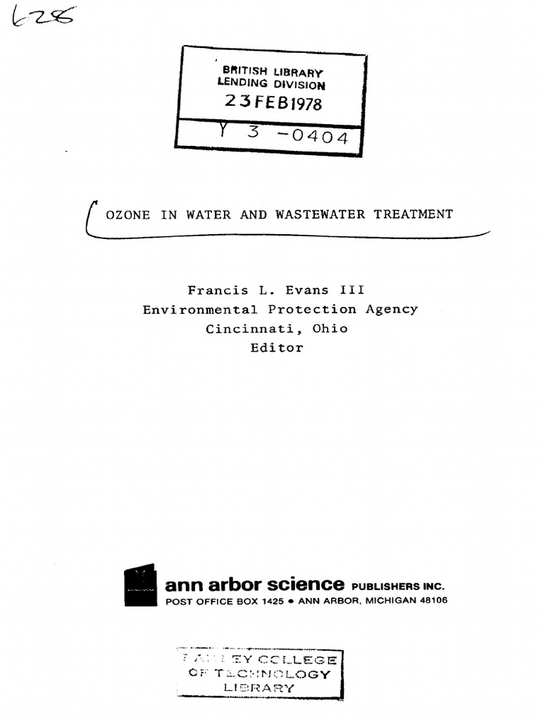 Ozone in Water & Wastewater Treatment (1972) | PDF