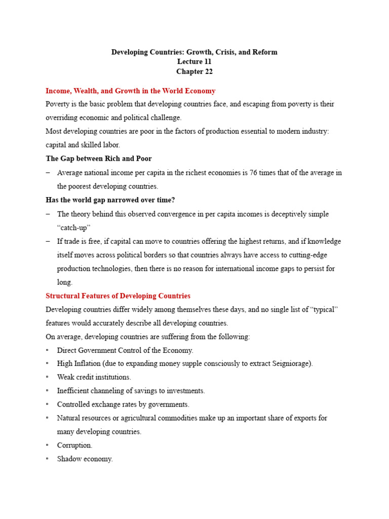 Developing Nations' Economic Challenges | PDF | Developing Country | Poverty