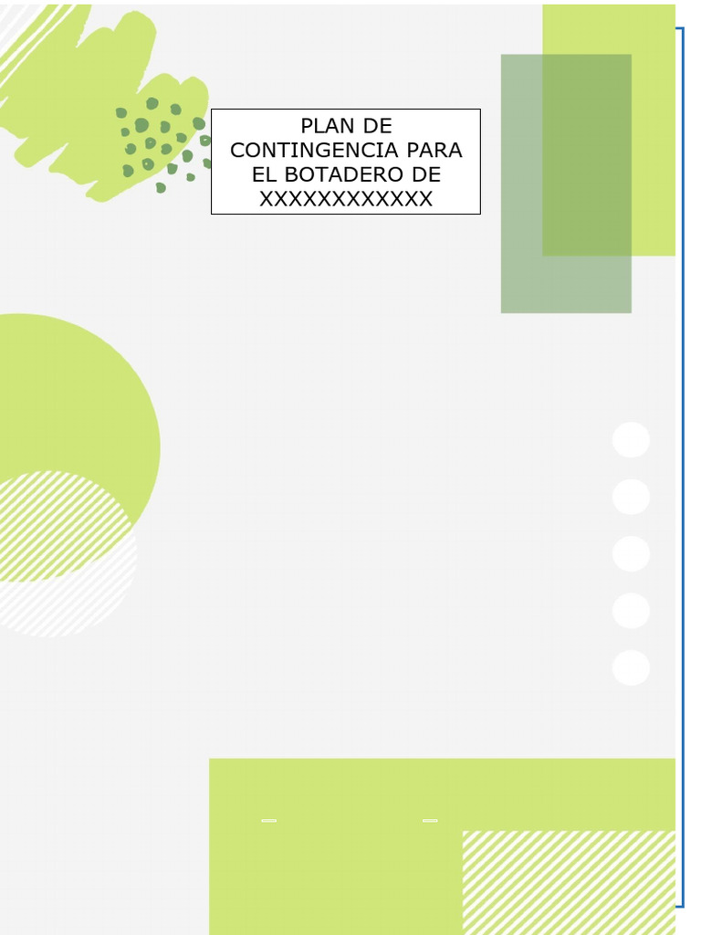 Plan de Contingencia de Botadero Modelo para Elaboracion y Aprobación ...