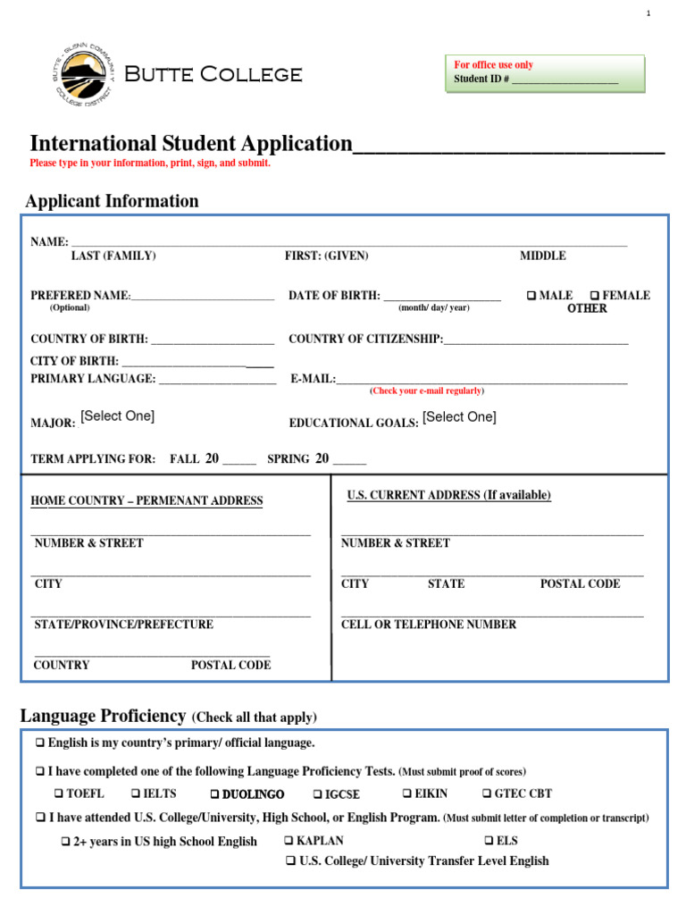 International Student Application 2 | PDF