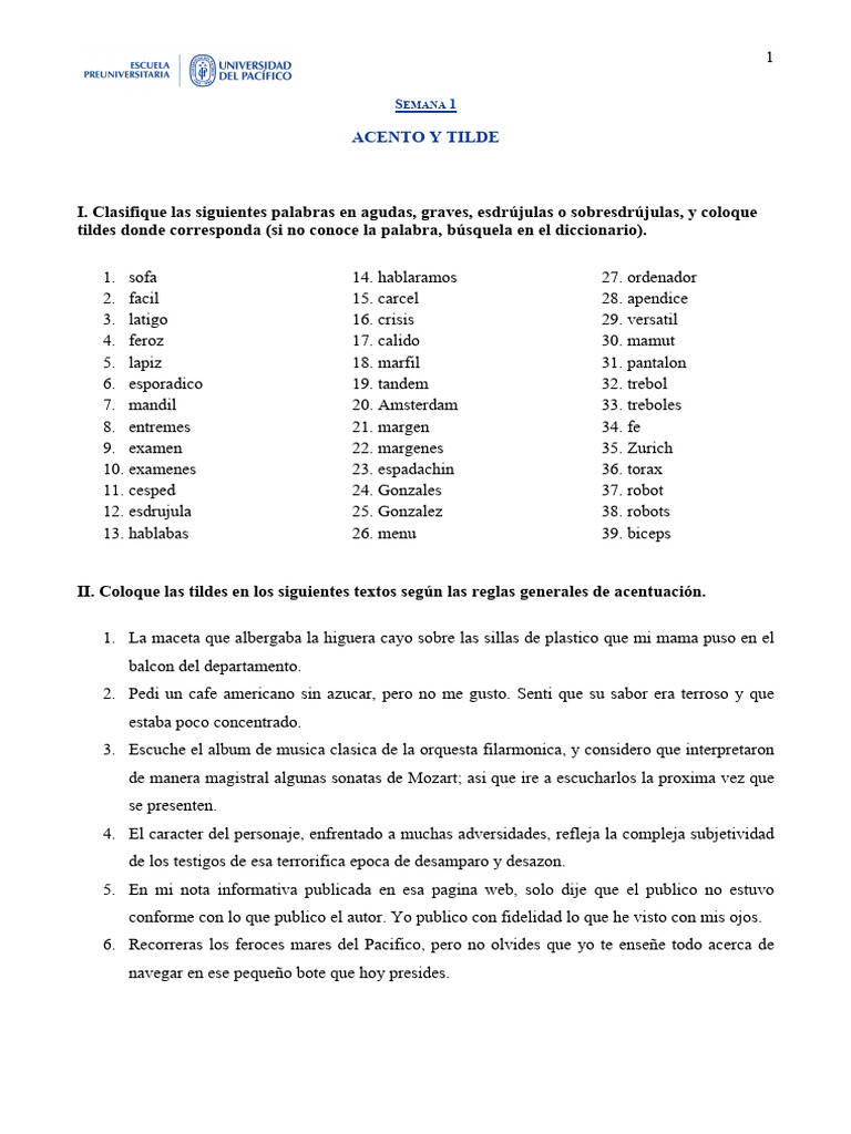 Guía de Acentuación y Tildes | PDF