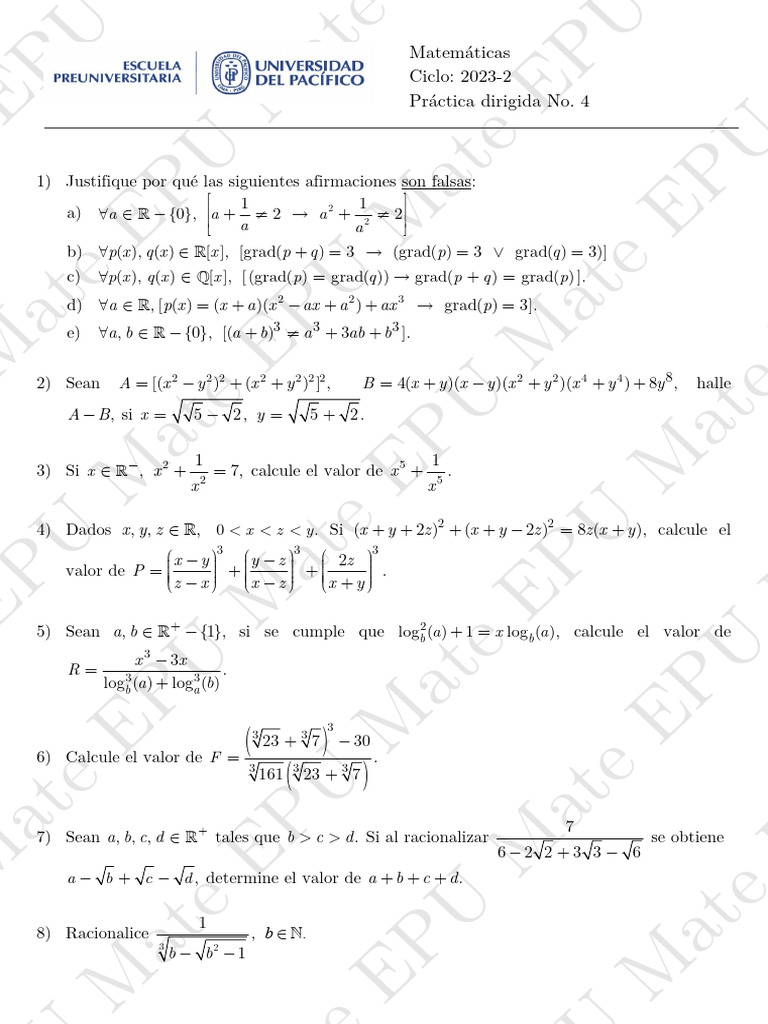2023 2 S4 C4 PD4 | PDF | Relaciones matematicas | Álgebra