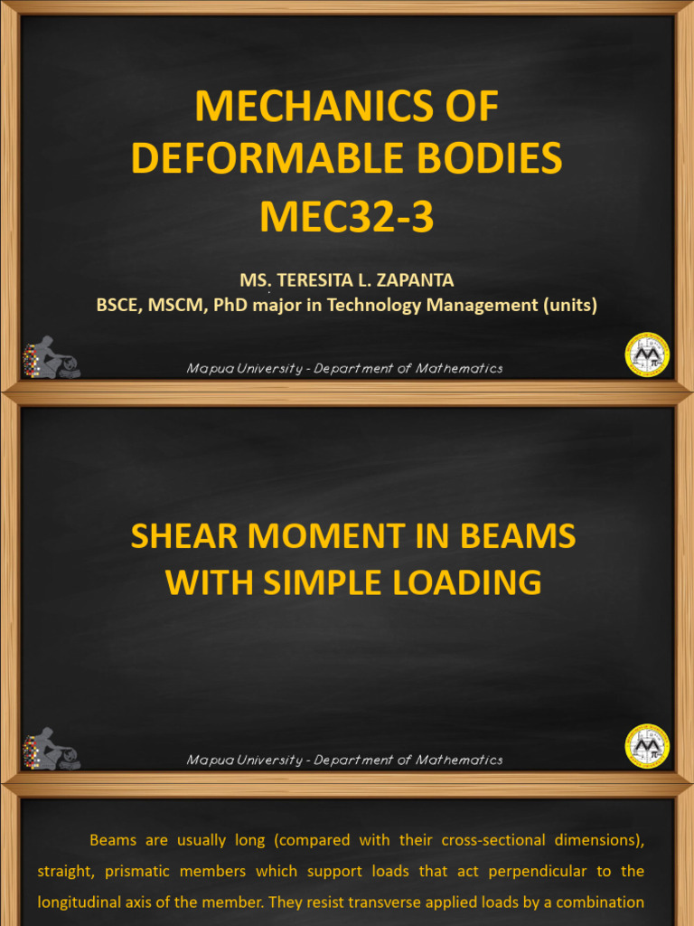 Mec32-3 Shear Moment in Beams With Simple Loading | PDF | Beam (Structure) | Bending