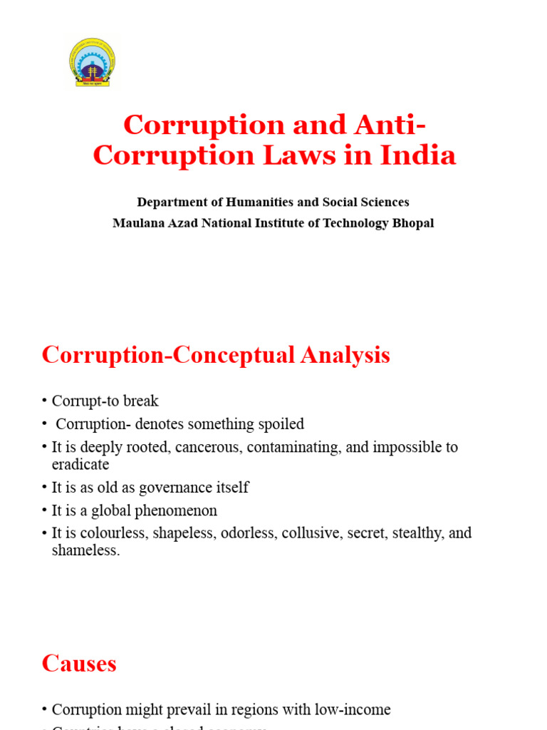 Corruption and Anti Corruption Laws in India | PDF | Money Laundering ...
