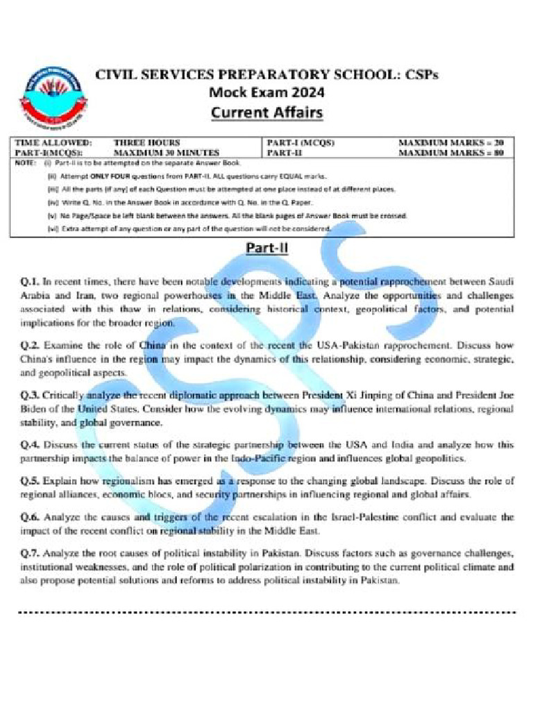 Csps CA Mock 2024 | PDF