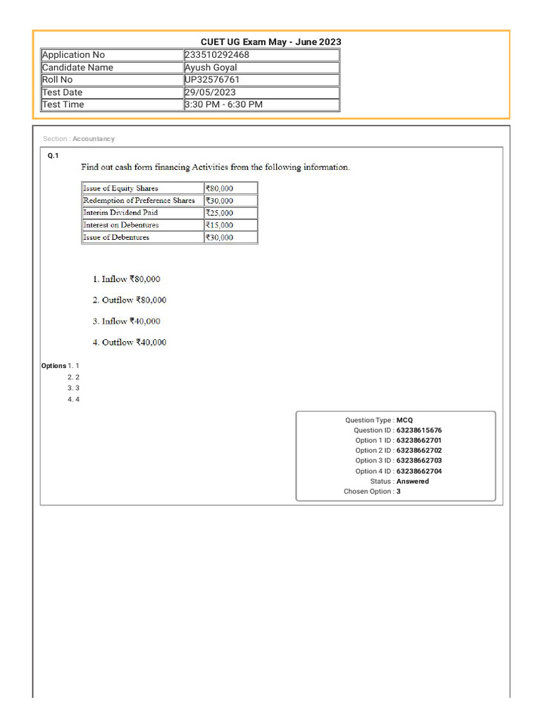 Cuet Acc BST Eco Answerkey | PDF | Multiple Choice | Scientific Method
