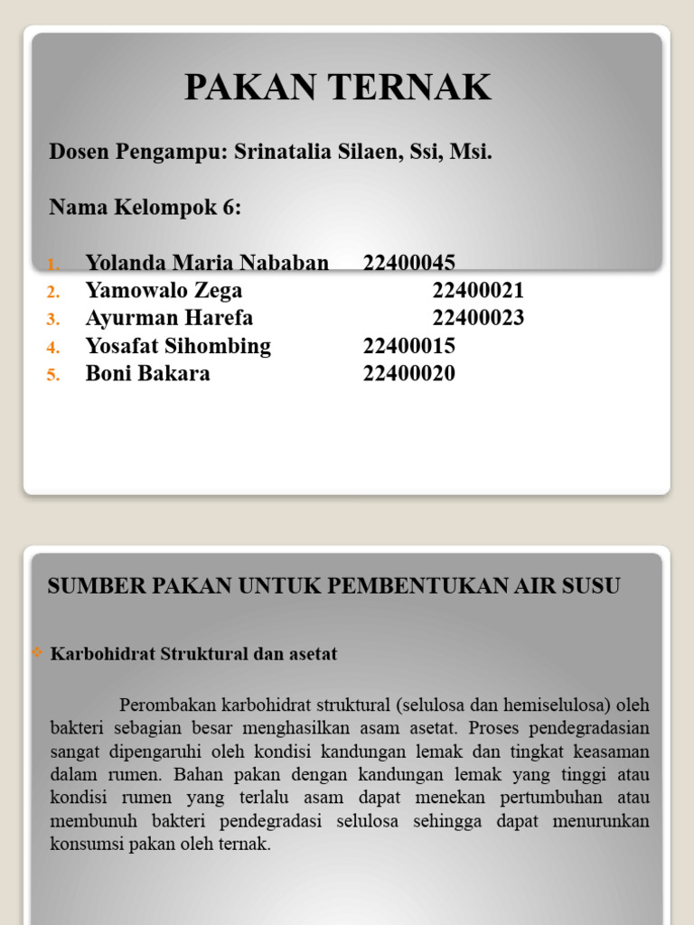 Sumber Pakan Ternak untuk Produksi Susu | PDF | Memasak, Makanan, & Anggur