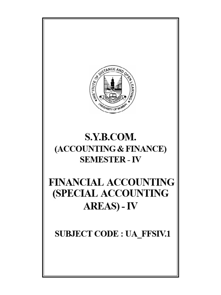SYBAF FA Financial Accounting Special Accounting Areas - IV | PDF ...