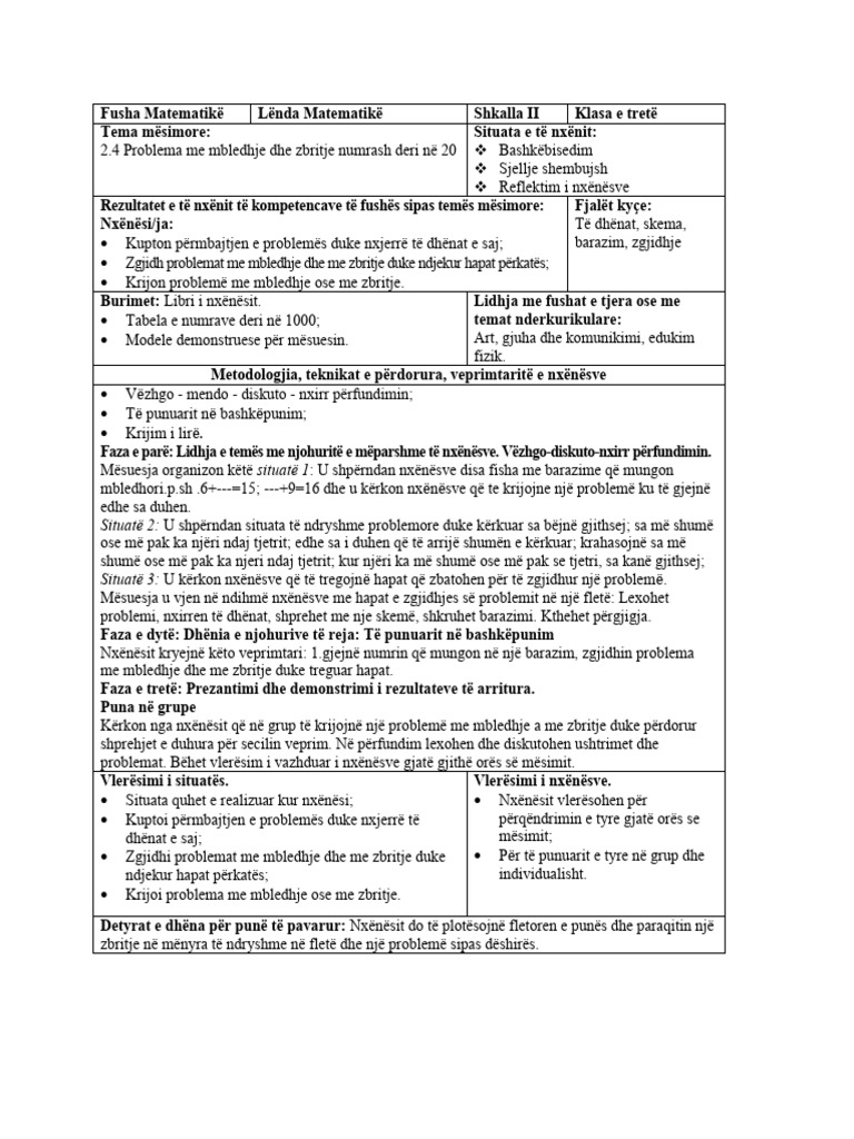 2.4. Problema Me Mbledhje Dhe Zbritje | PDF