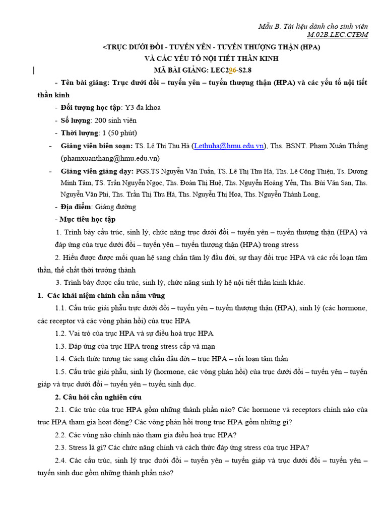 S2.8 B.Lec 29.Tr C HPA. S2.8 | PDF