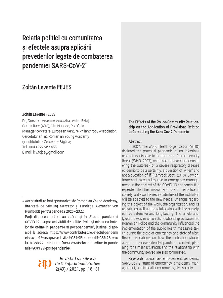 Rolul Politist | PDF | Public Sphere | Securities