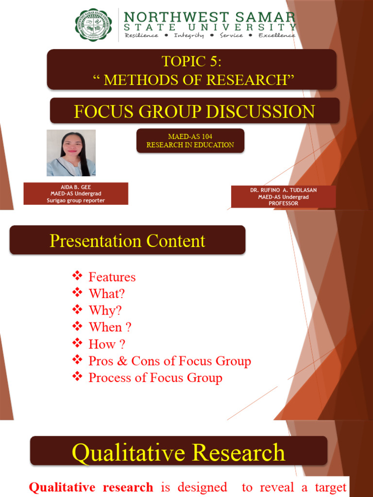 Focus Group Discussion | PDF | Focus Group | Methodology